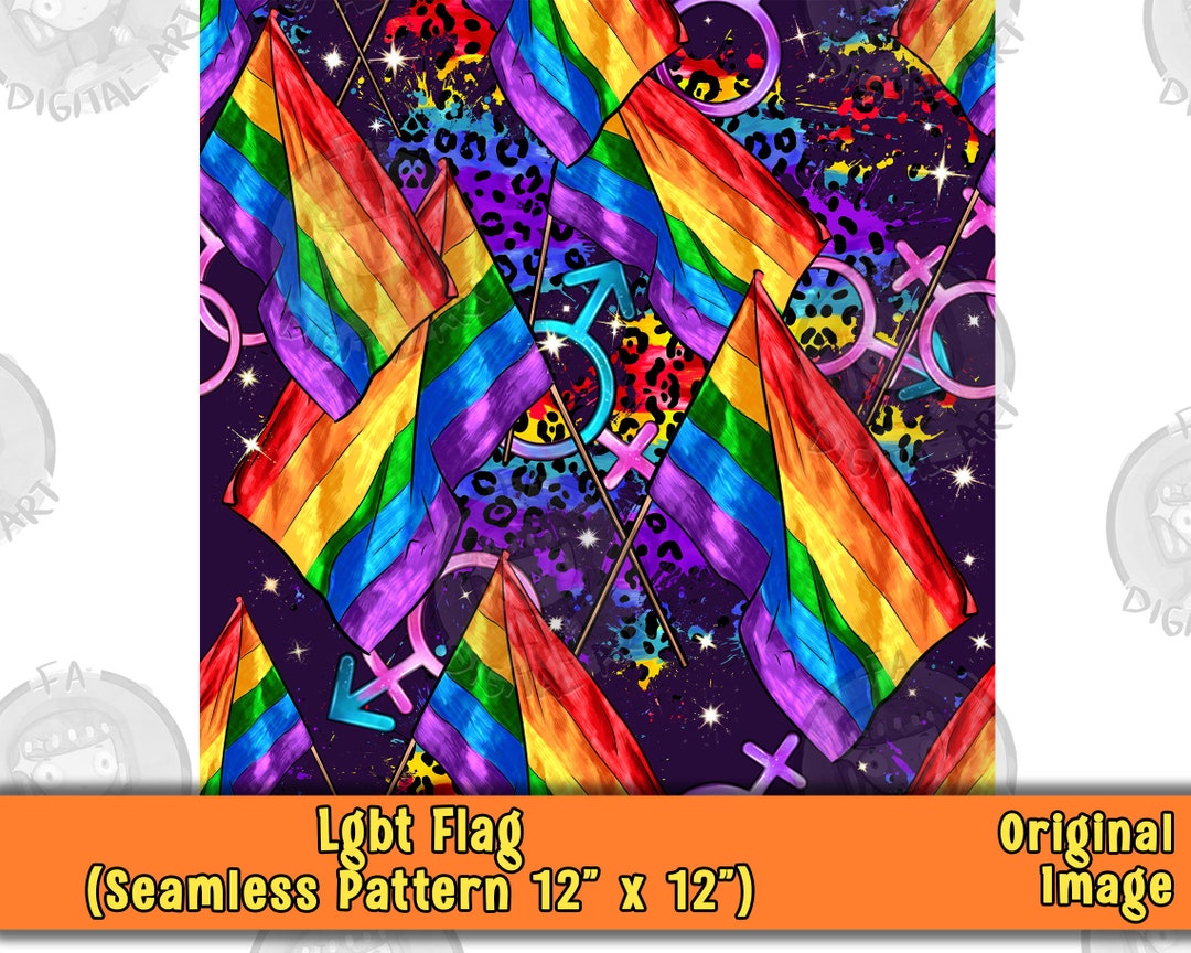 LGBTQ Flag Seamless Digital Paper, LGBTQ+ Digital Seamless Pattern ...