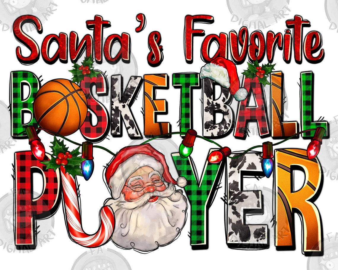 Santa's Favorite Basketball Player for Christmas Png - Etsy