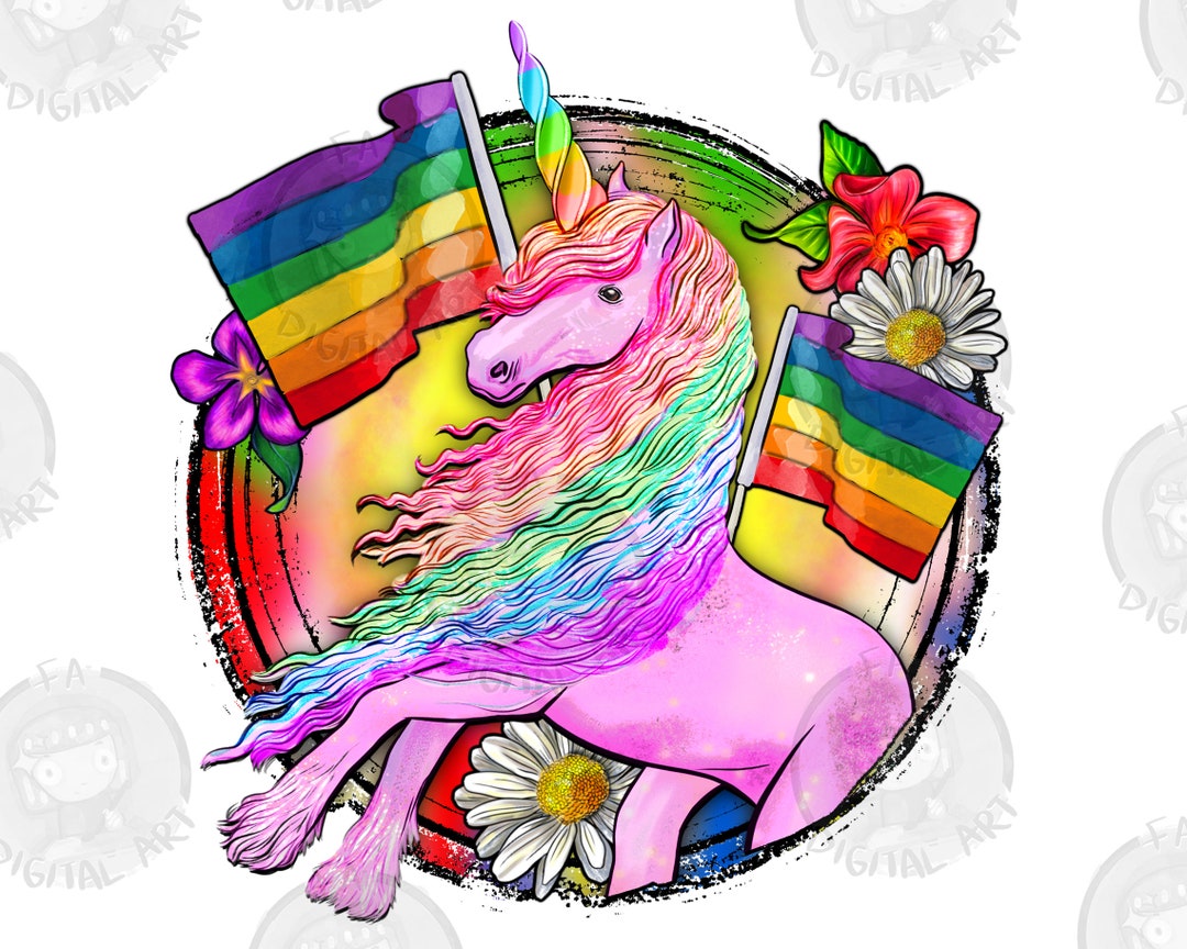 Pride Unicorn Png Sublimation Design Download LGBTQ Png - Etsy