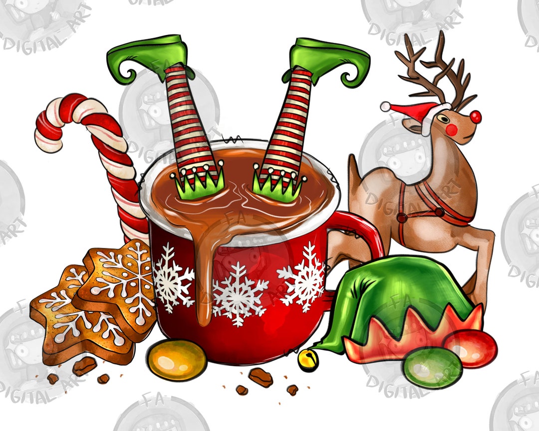 Hot Chocolate Elf Png Sublimation Design Download, Christmas Png ...