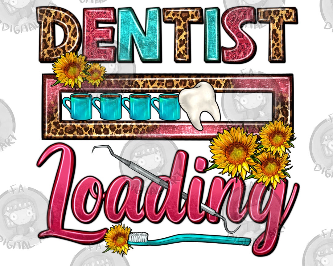 Dentist Loading With Coffee Mug Png Sublimation Design, Western Leopard ...
