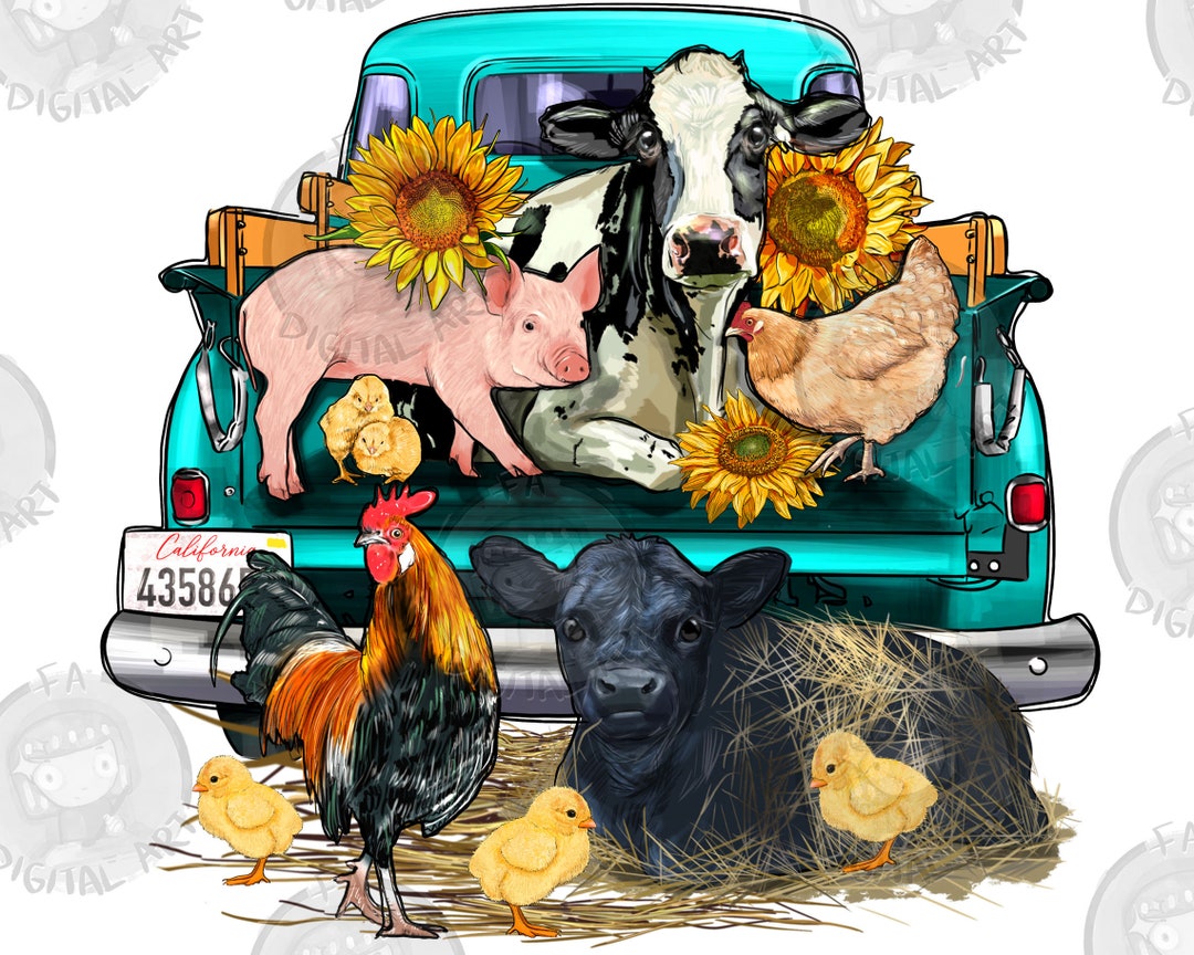 Farm Truck Farm Animals Png Sublimation Design, Western Truck Png,farm ...
