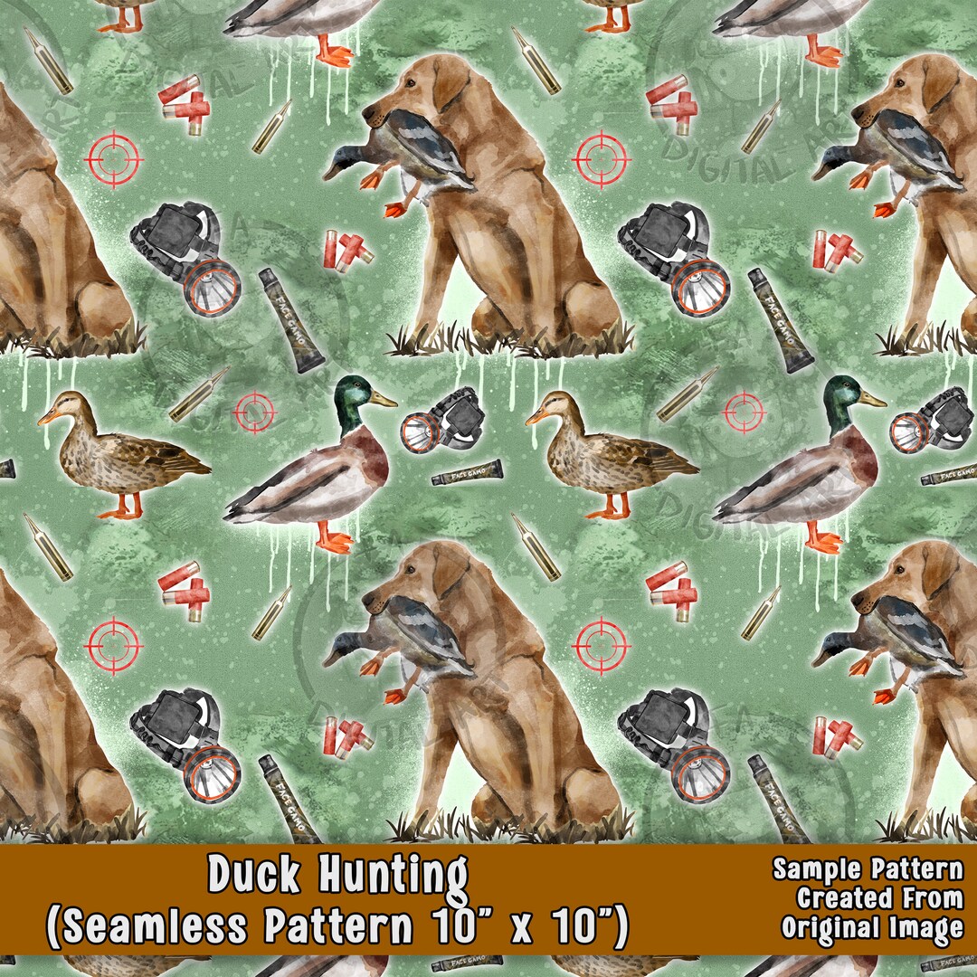 Duck Hunting Seamless Pattern Png, Hunting Digital Seamless Pattern Png ...