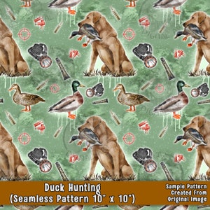 Duck Hunting Seamless Pattern Png, Hunting Digital Seamless Pattern Png ...