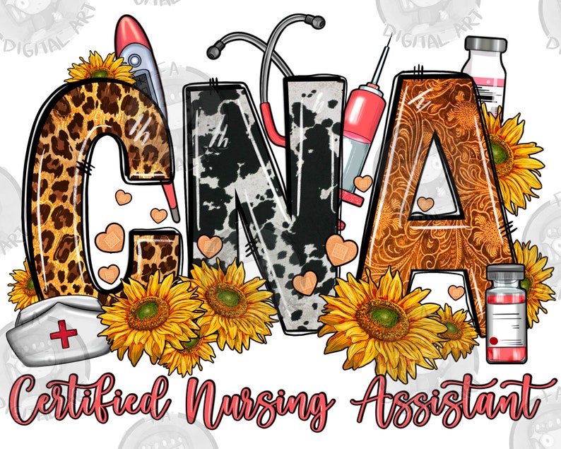 Cna Certified Nursing Assistant Png Sublimation Design - Etsy