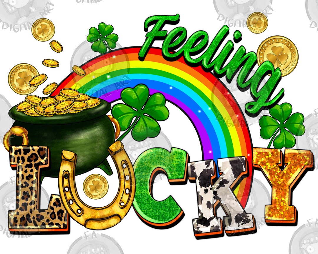 Feeling Lucky Png Sublimation Design Download, St. Patricks Day Png ...