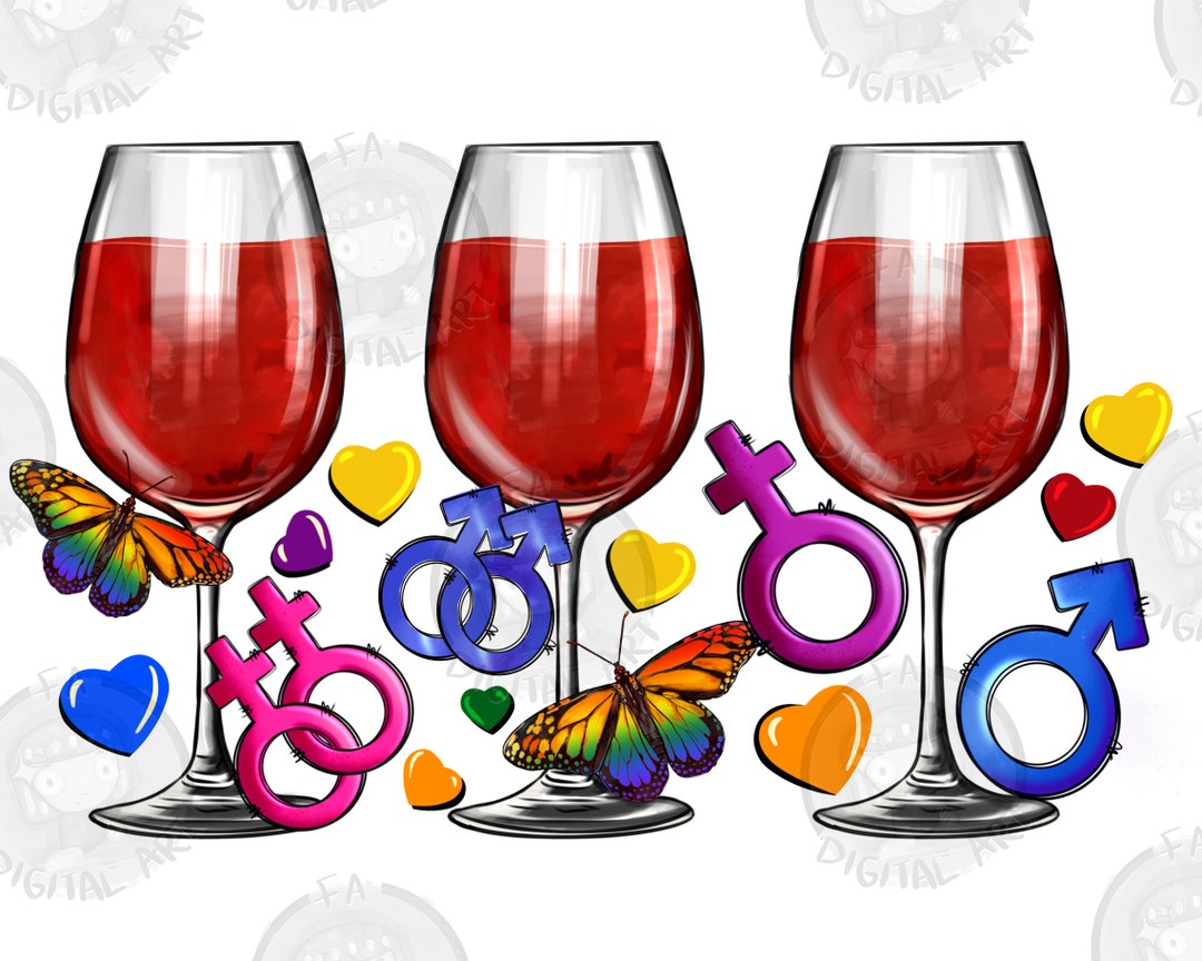 Pride Wine Cups Png Sublimation Design Download, LGBTQ+ Png, Pride Png ...