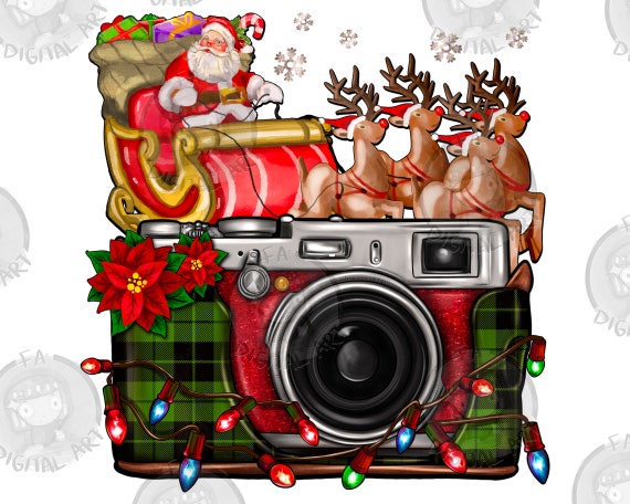 Christmas Santa Vintage Camera Png Sublimation Design Camera - Etsy
