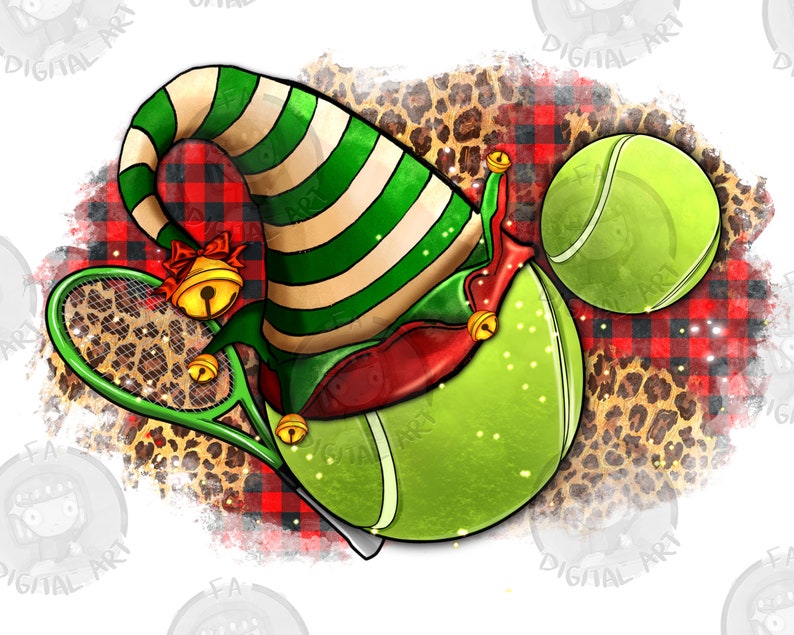Tennis Christmas With Racket and Hat Png Sublimation Design - Etsy
