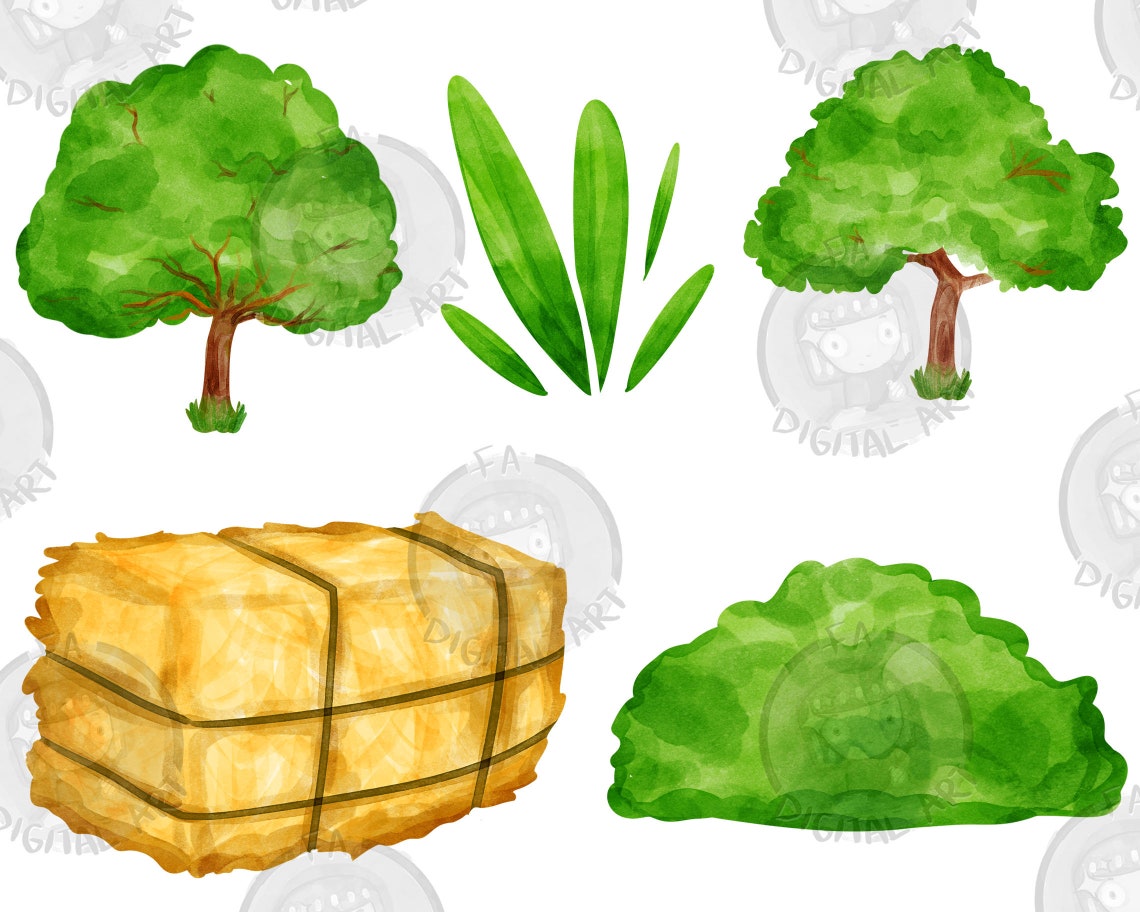 Watercolor Farm Life Clipart Png Bundle for - Etsy