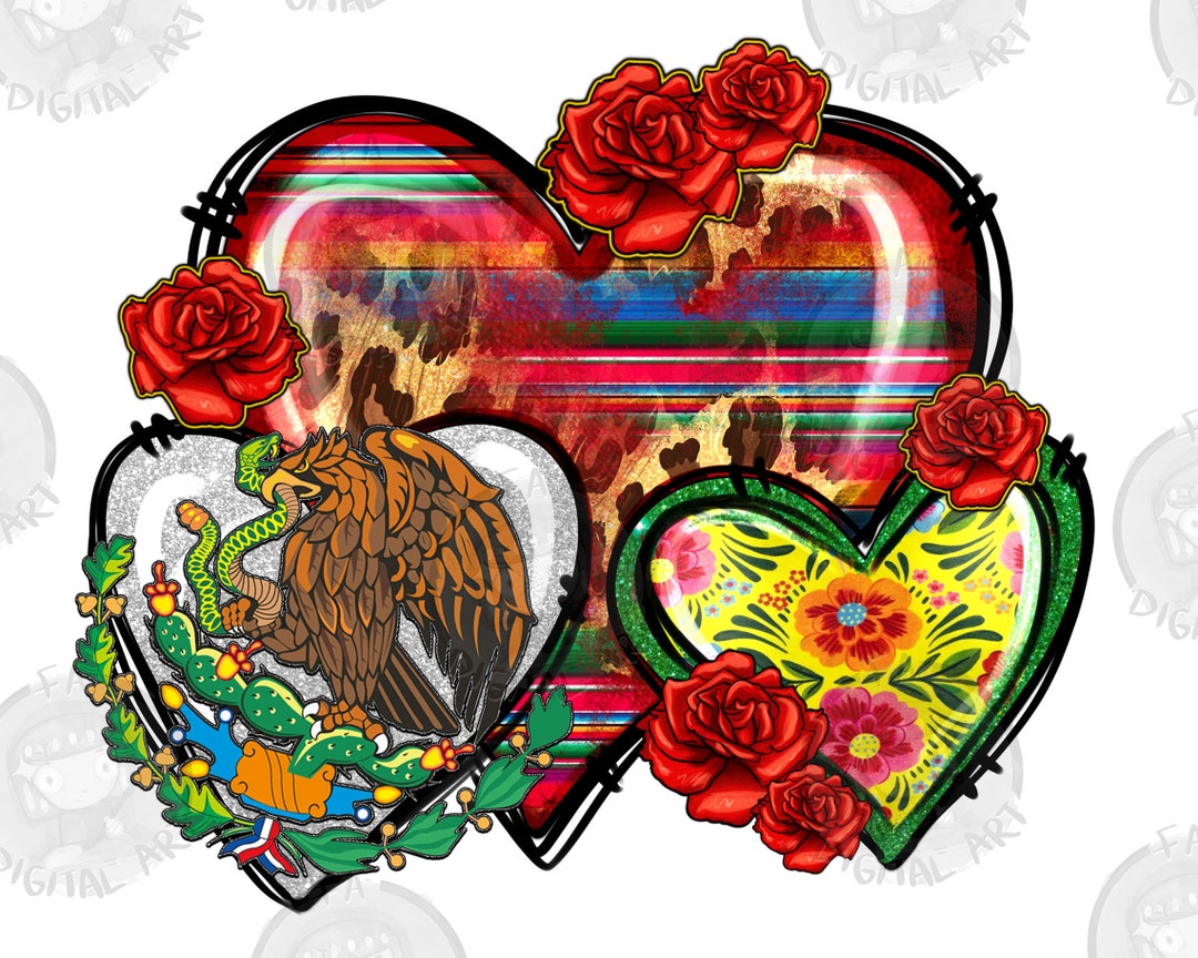Mexican Hearts Png Sublimation Design Download, Mexican Png, Western ...