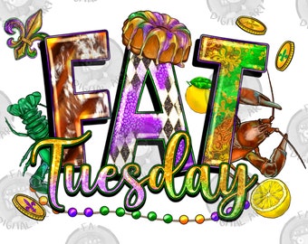 Mardi Gras Fat Tuesday Png Sublimation Design Download, Happy Mardi ...