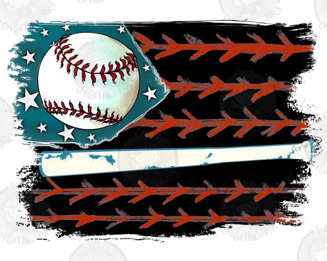 Baseball American Flag Png Sublimation Design Download Sport - Etsy