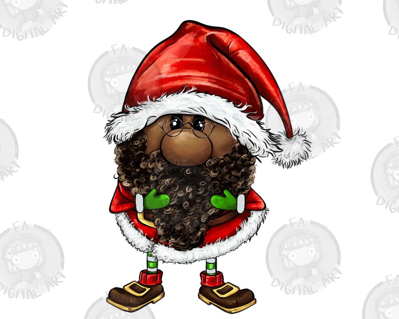 Afro Santa Gnomes Png Sublimation Design, Merry Christmas Clipart ...