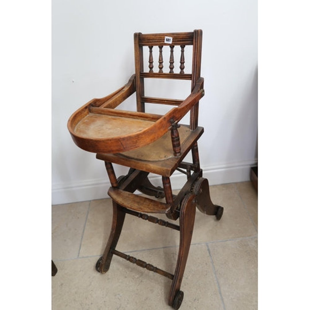 Antique Victorian Metamorphic Rocking High Chair, Baby Rocker (1890 ...
