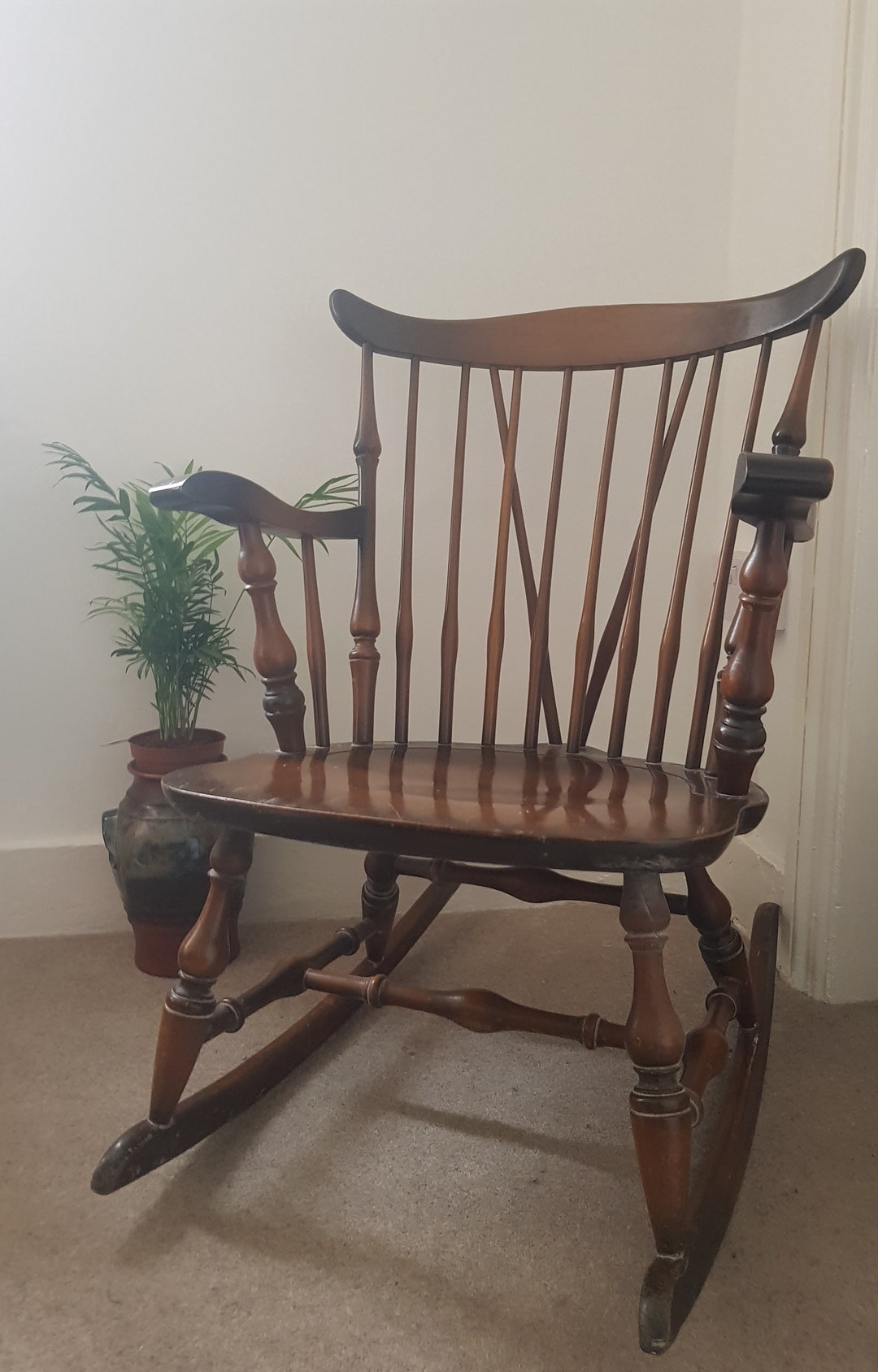 Antique Victorian Windsor Rocking Chair - Etsy UK