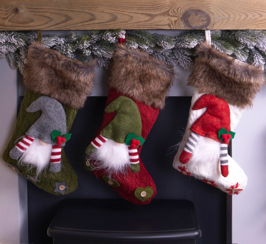 Luxury 3D Gonk Christmas Stocking Decor Super Luxurious Fluffy Fur ...