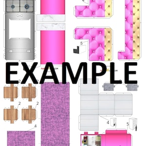 Printable Fridge Furniture Paper-cut, Digital PDF Download for Dolls 1/ ...