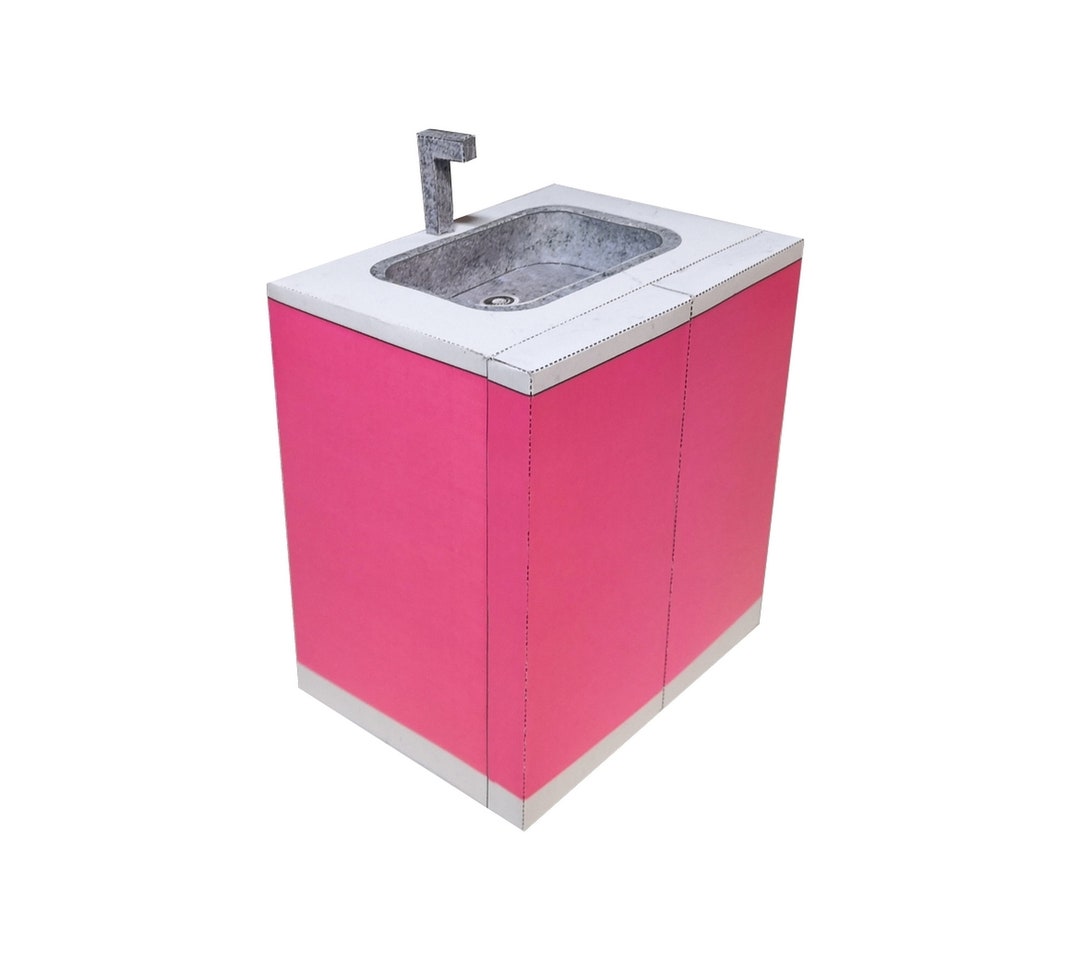 Printable Kitchen Sink Furniture Paper-cut, Digital PDF Download for 1/ ...