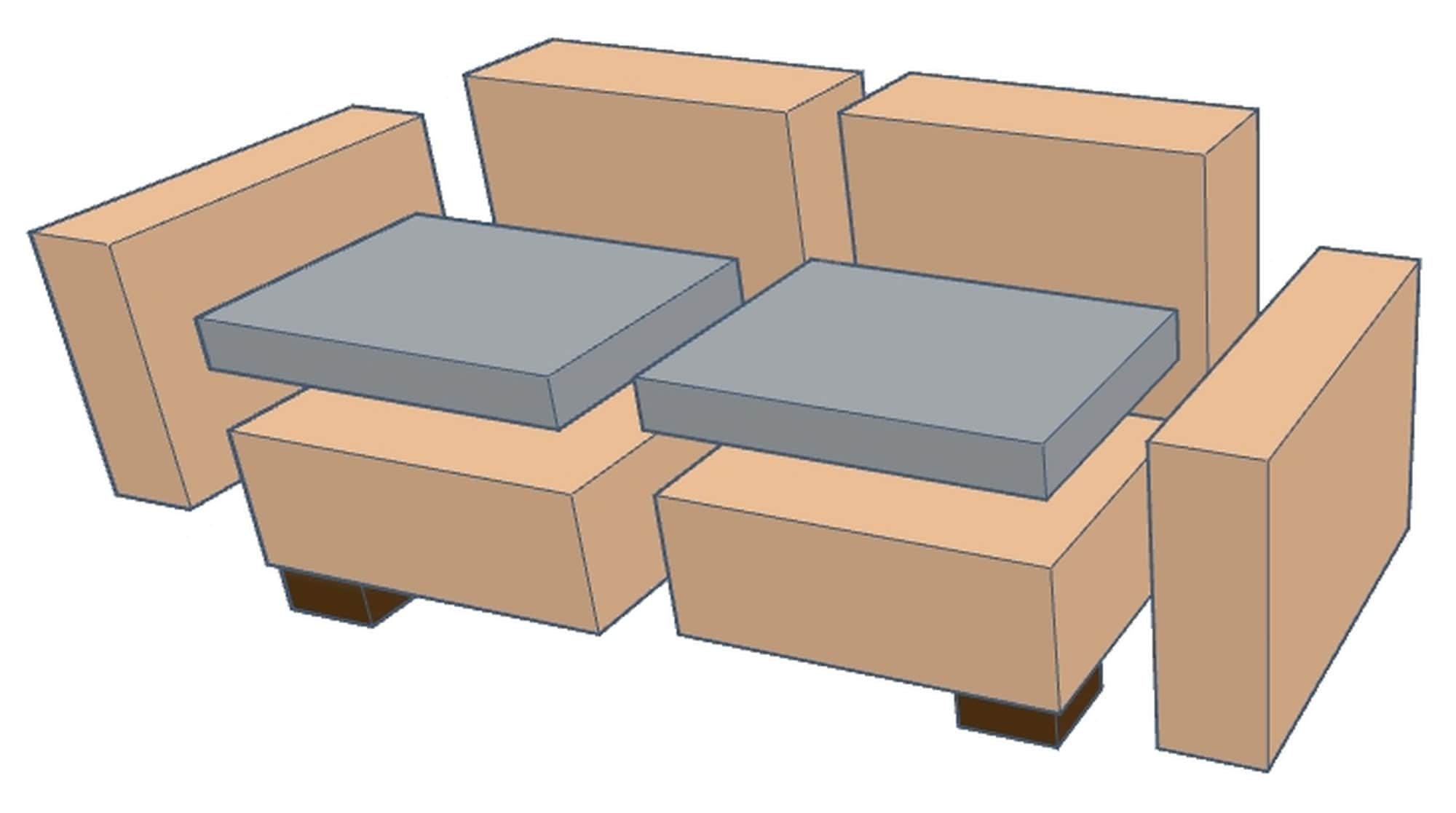 Printable SOFA Furniture Paper-cut, Digital PDF Download for Dolls 1/6 ...