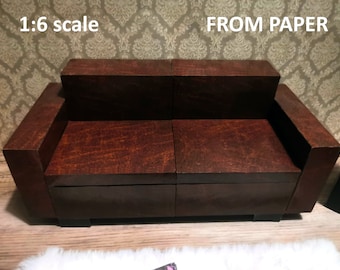 Printable SOFA Furniture Paper-cut, Digital PDF Download for Dolls 1/6 ...