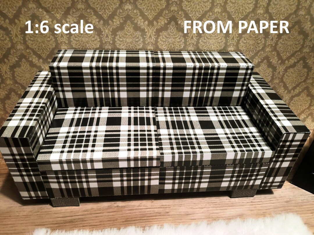 Printable Miniature Sofa 1/6 Scale,12 Inch, Paper-cut, Digital PDF ...