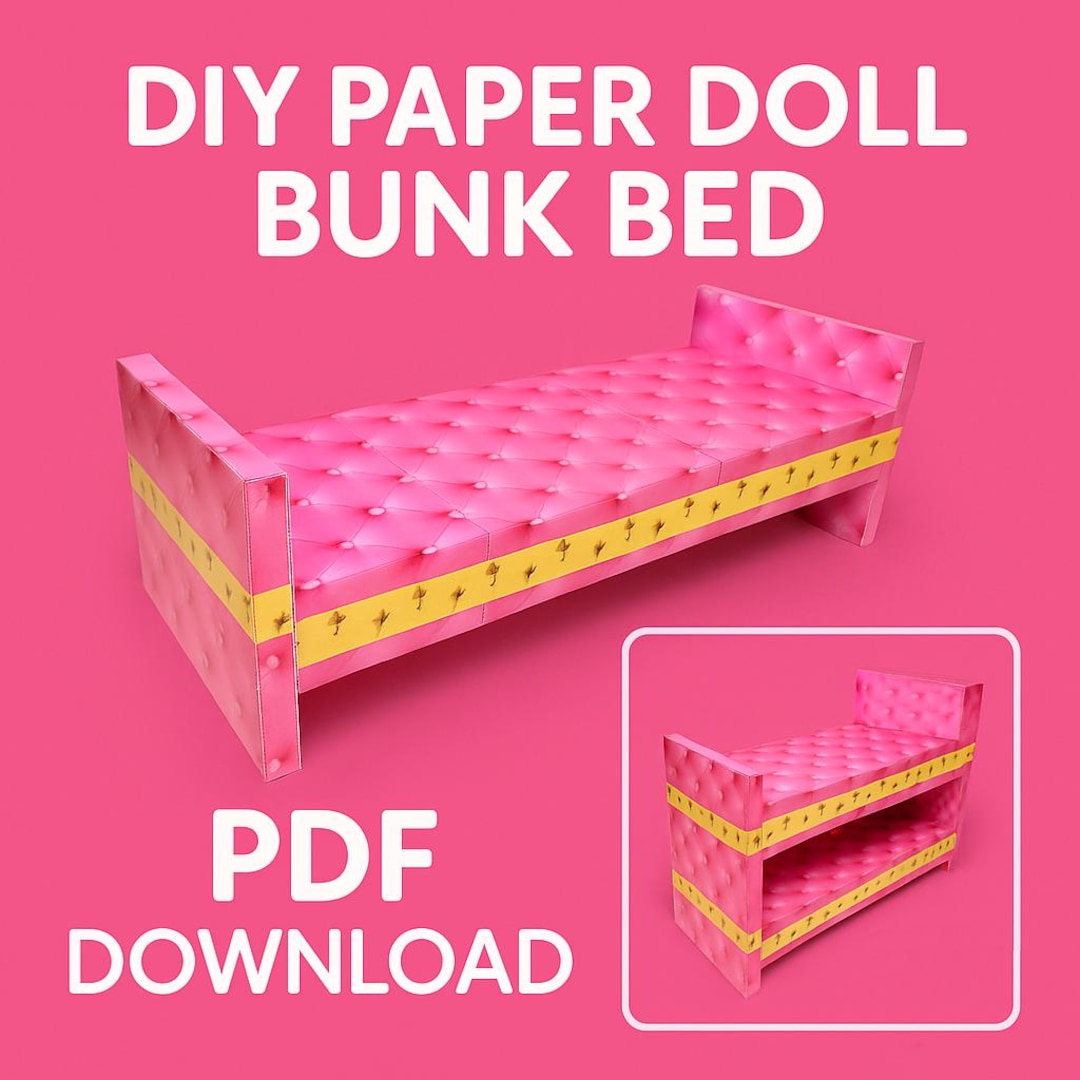 Printable Bed Furniture Paper-cut | 1:6 Scale Dollhouse | PDF Digital ...