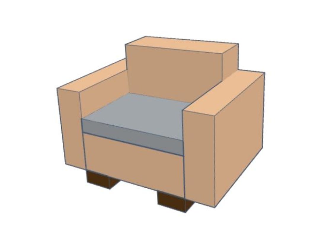 Printable Armchair Paper-cut NO COLOR, Digital PDF Download for 1/6 ...