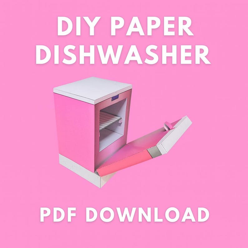 Printable Dishwasher Furniture Paper-cut, Digital PDF Download for ...