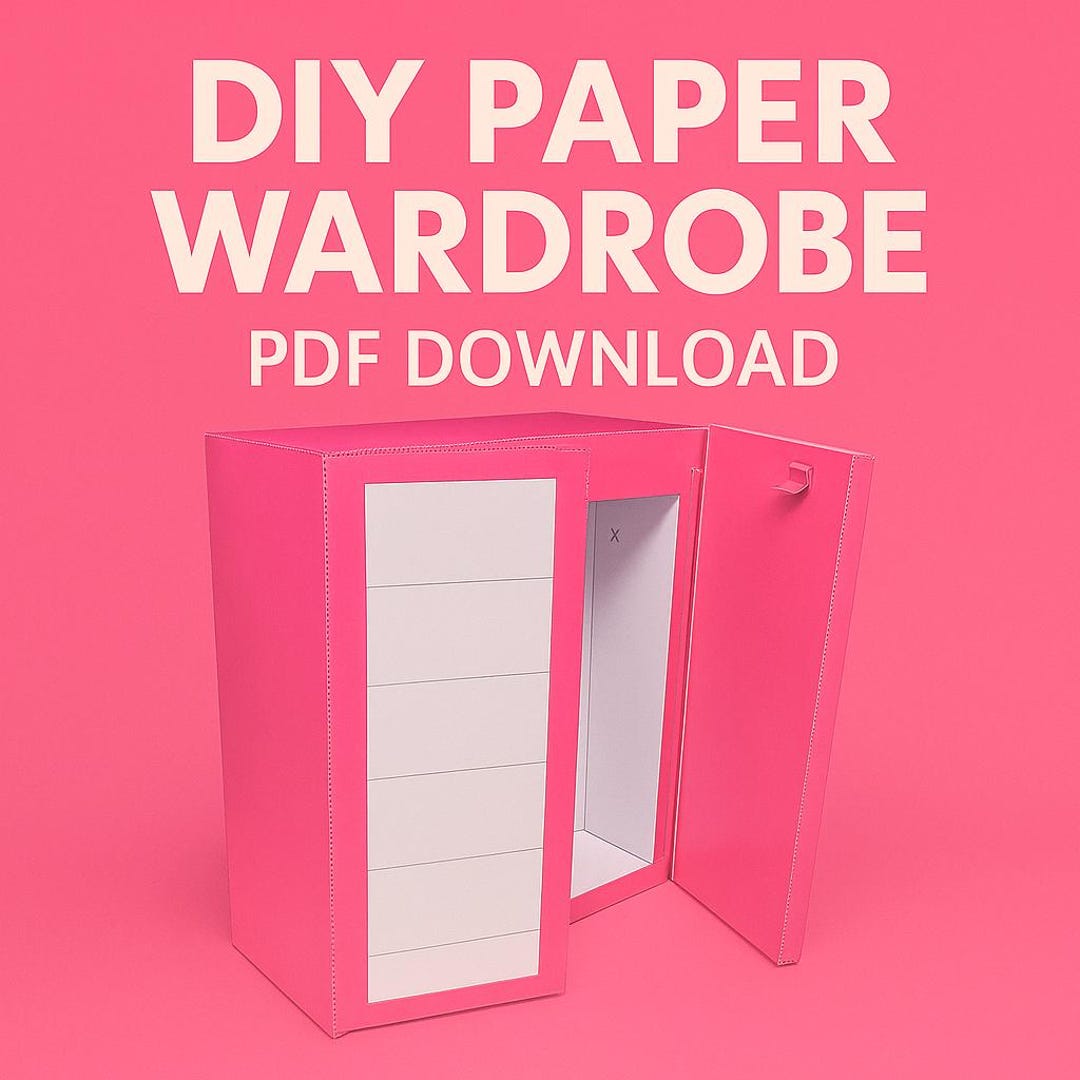 Printable Closet Furniture Paper-cut, Digital PDF Download for Dolls 1/ ...
