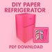 Printable Fridge Furniture Paper-cut, Digital PDF Download for Dolls 1/ ...