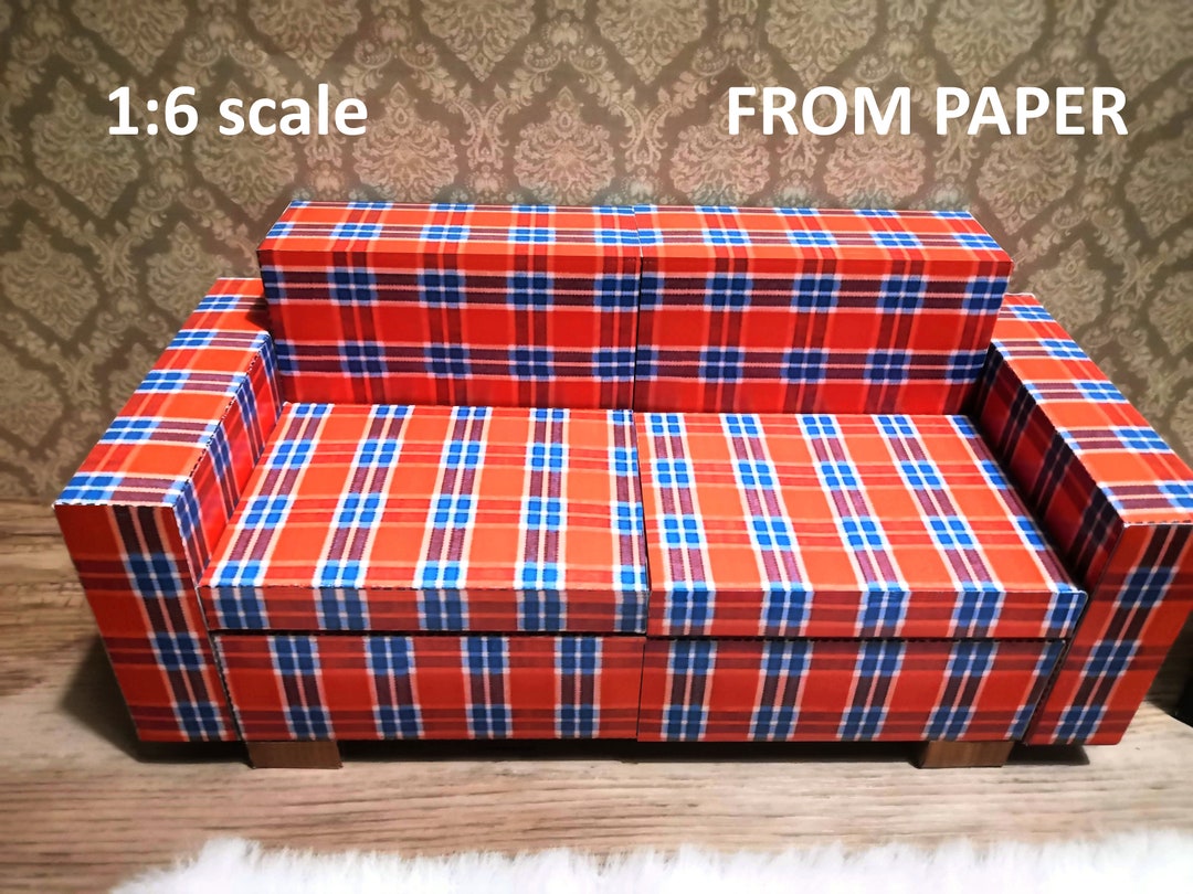 Printable SOFA Furniture Paper-cut, Digital PDF Download for Dolls 1/6 ...