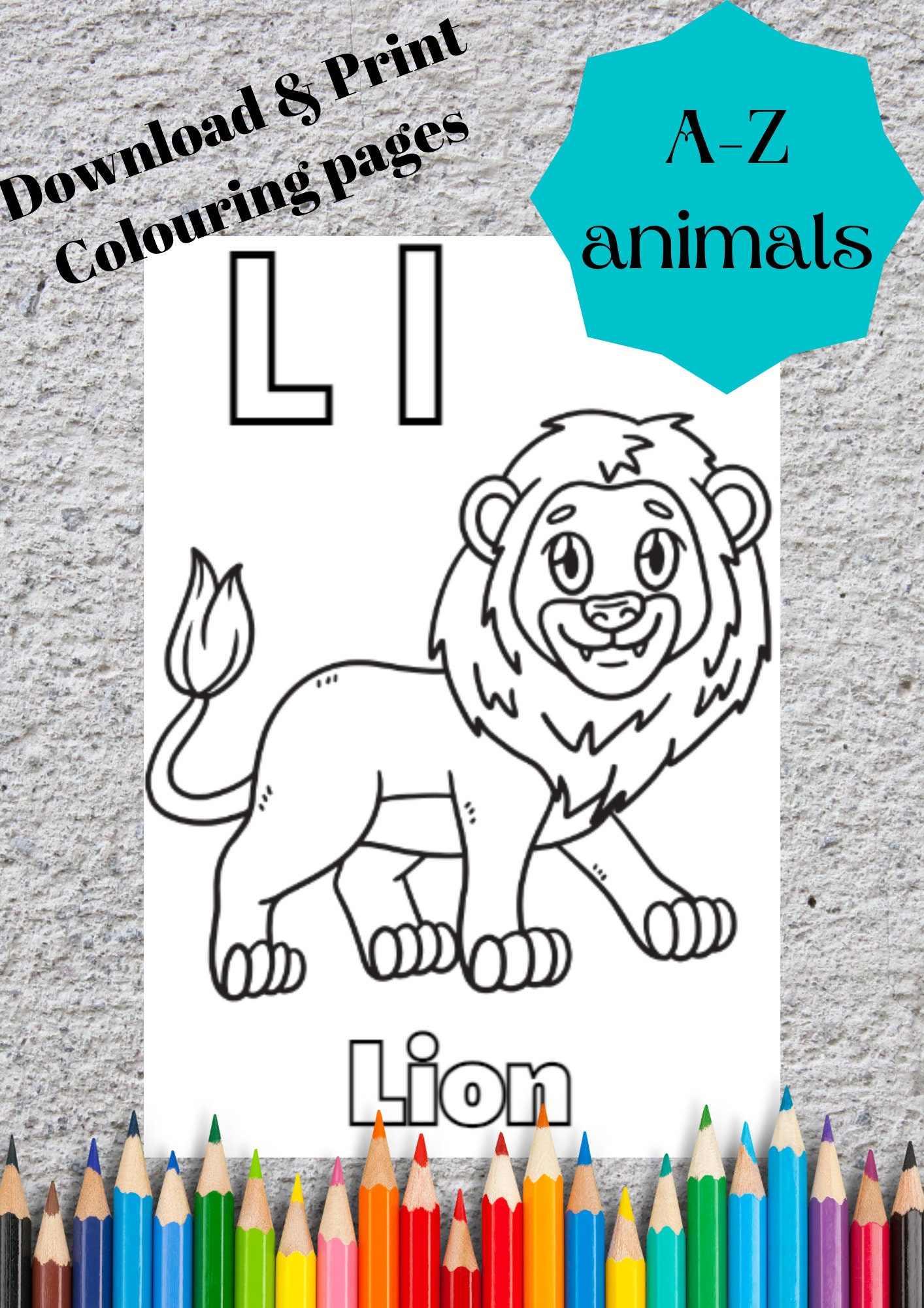 A-Z Animals Colouring Pages for Kids & Pre-schoolers - Etsy UK