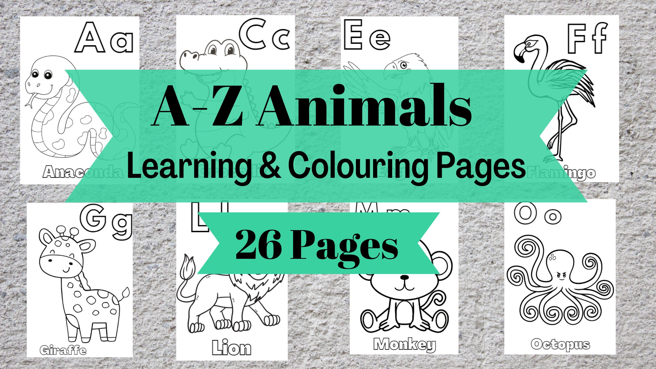 A-Z Animals Colouring Pages for Kids & Pre-schoolers - Etsy UK