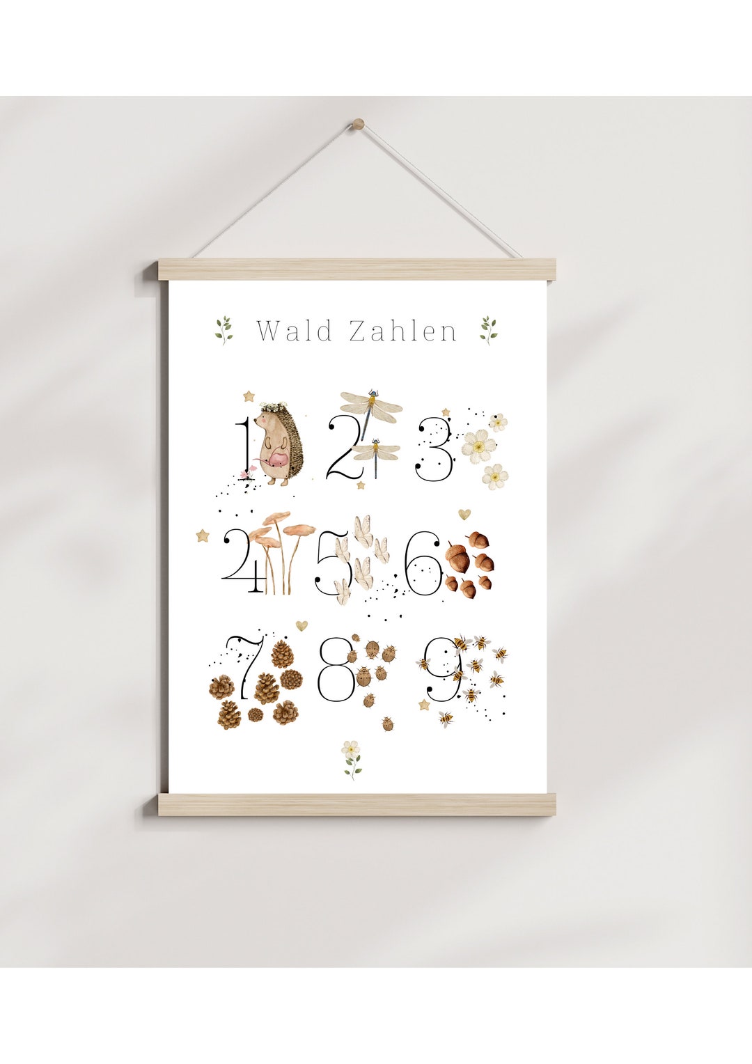 Number Poster Fairy Tale Forest Boho - Etsy