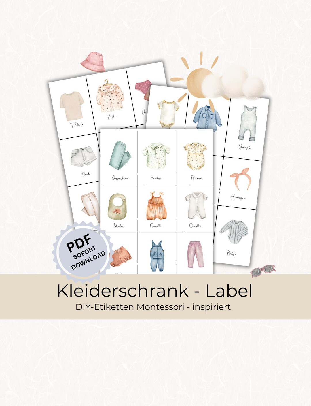 Wardrobe Label Montessori Wardrobe Labels - Etsy