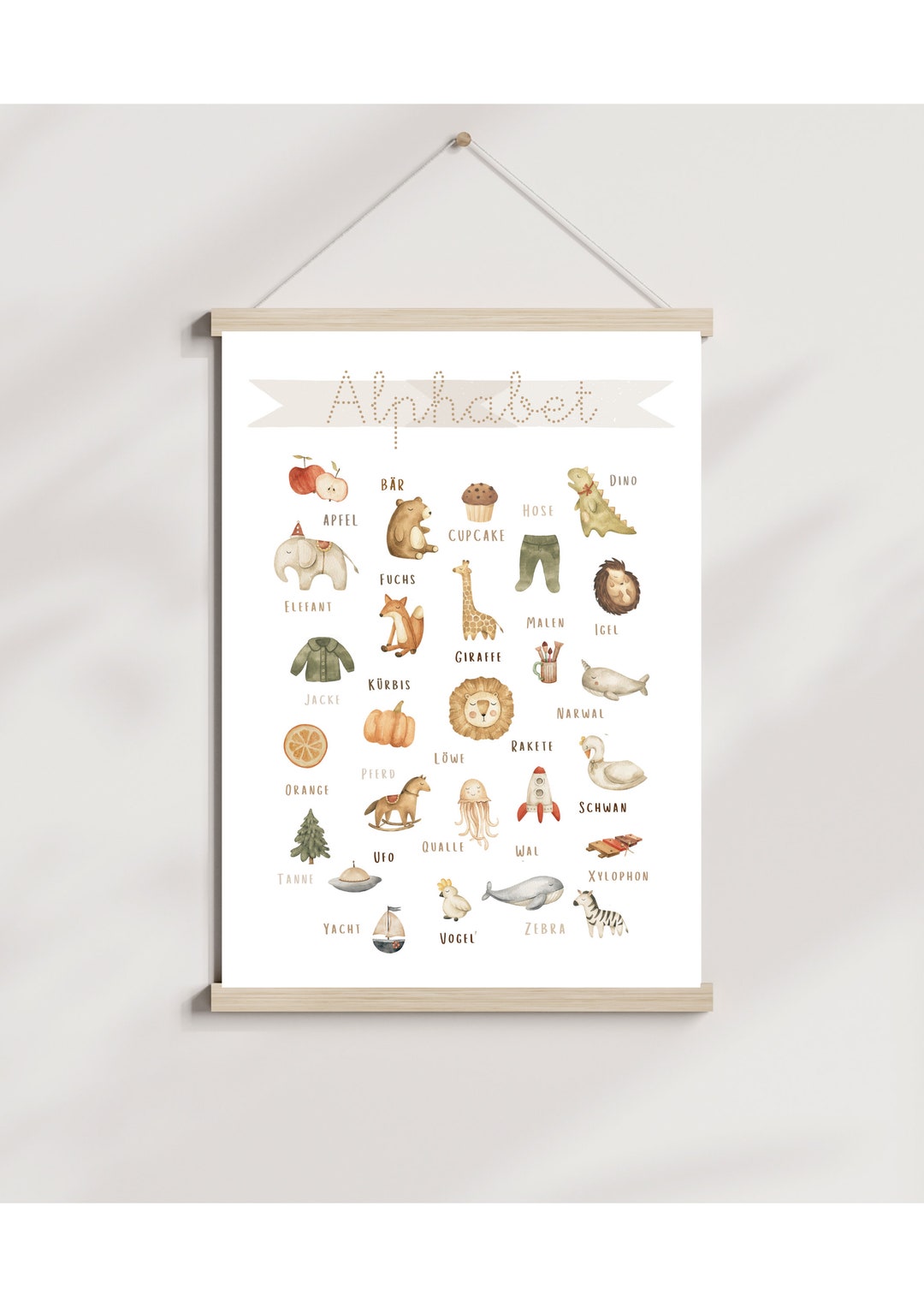 Nursery Poster Alphabet Animals - Etsy