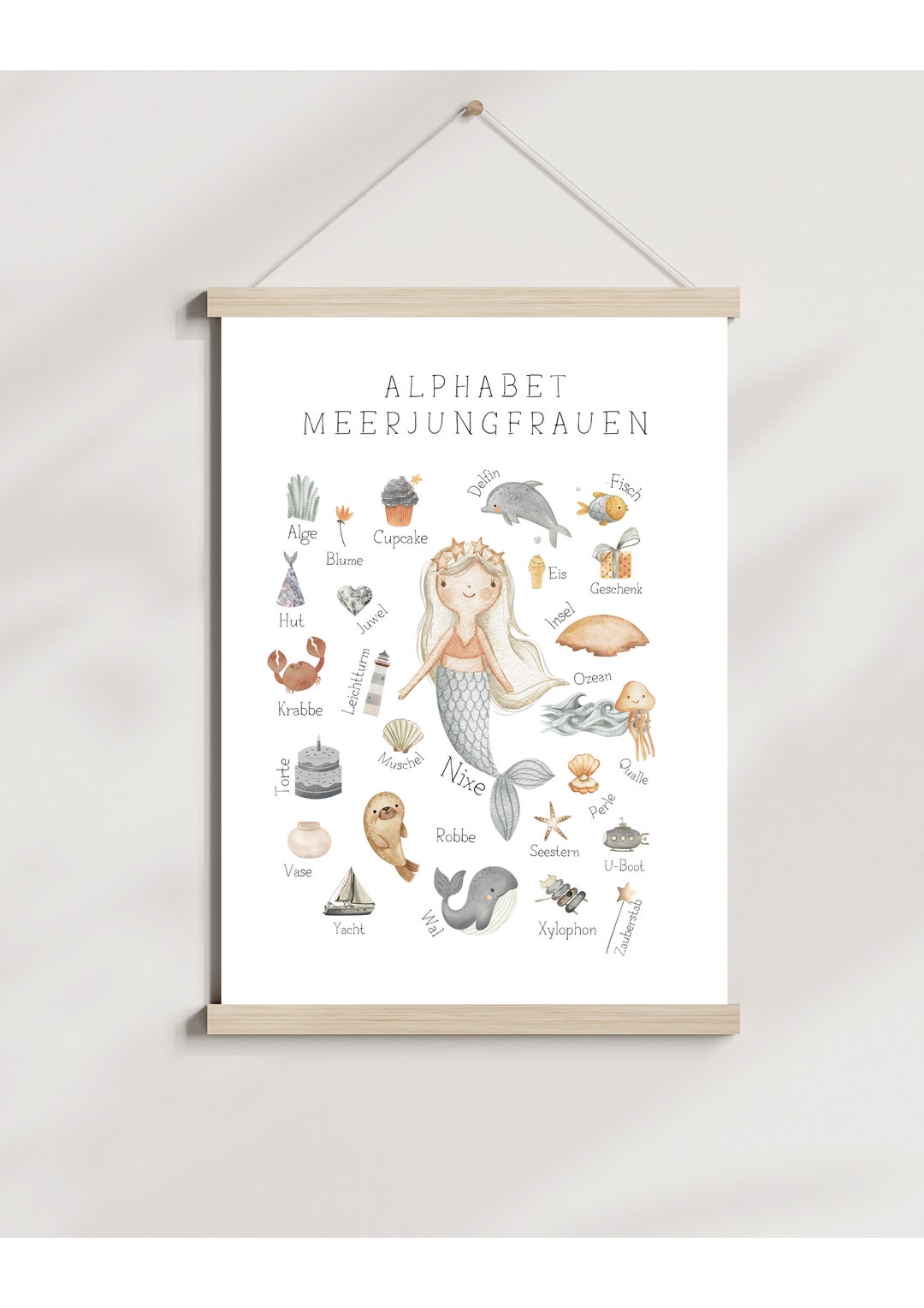 Nursery Poster Alphabet Mermaid - Etsy