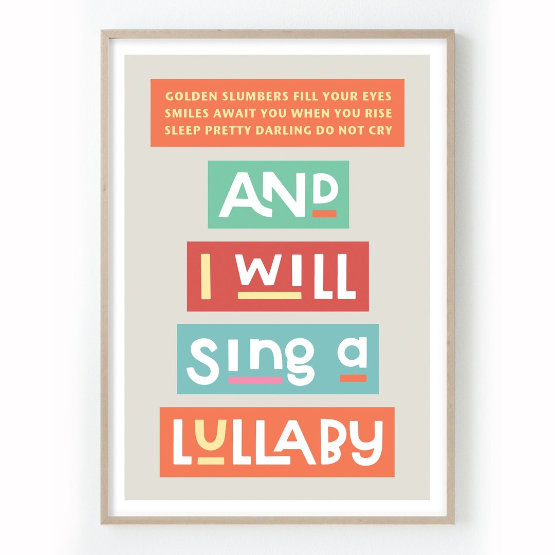 Golden Slumbers, Sing a Lullaby, the Beatles, Unframed Song Lyric Print ...