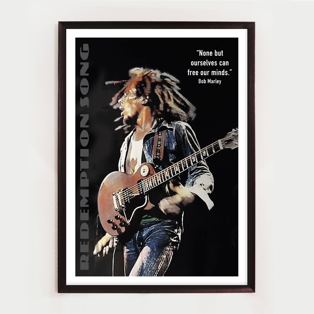Bob Marley, Redemption Song, Unframed Song Lyric Print, Indie Rock ...