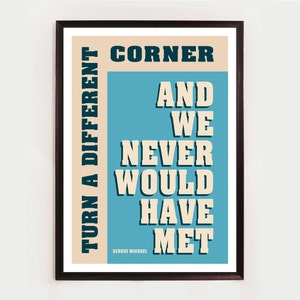 A Different Corner, George Michael, Unframed Song Lyric Print, Pop, Music Poster, Wall Art - Etsy