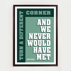 A Different Corner, George Michael, Unframed Song Lyric Print, Pop, Music Poster, Wall Art - Etsy