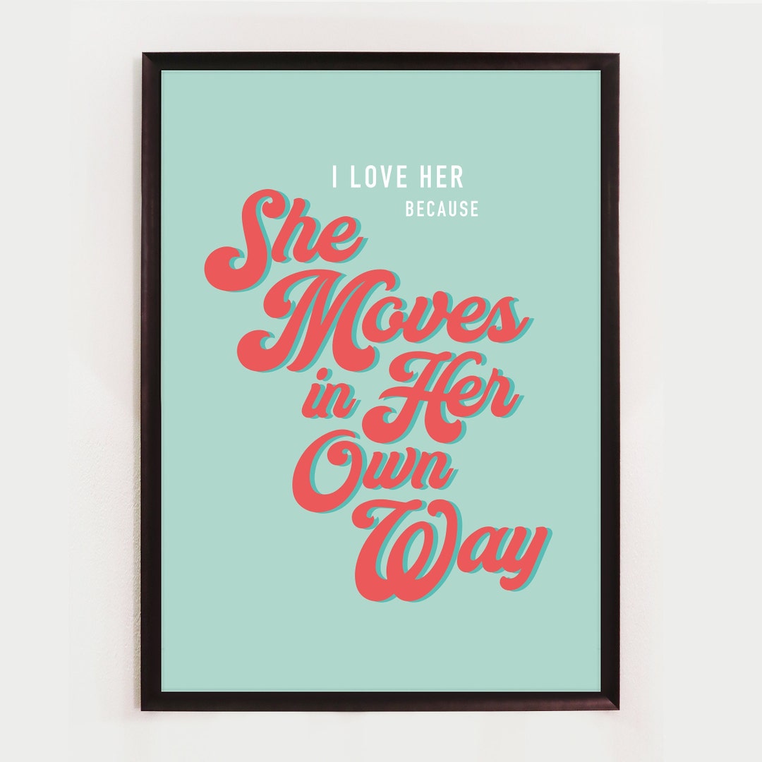 The Kooks, She Moves in Her Own Way, Unframed Song Lyric Print, Music ...