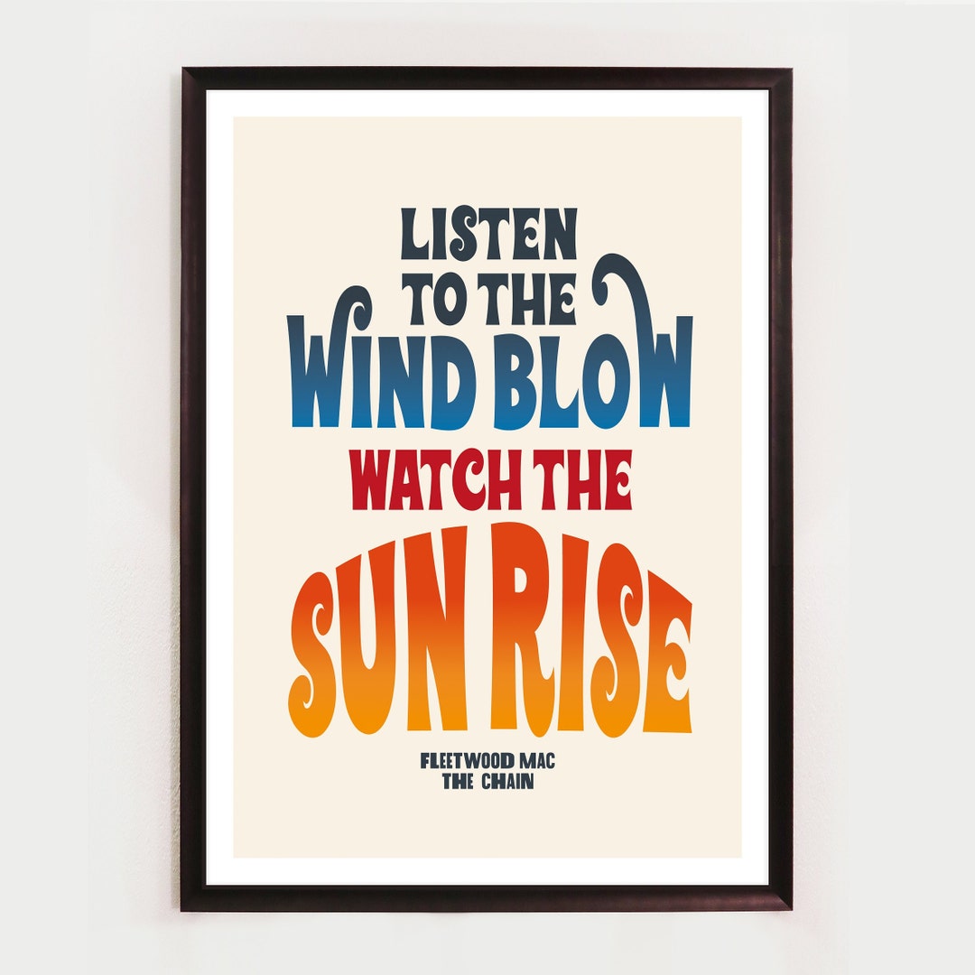 The Chain, Song Lyric Print, Musikplakat, Wanddekor, Kunstdruck, Rock ...