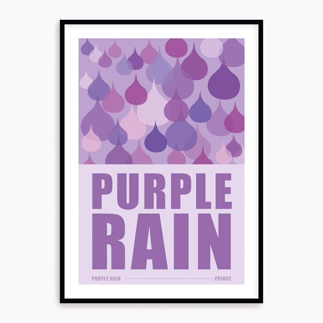 Purple Rain, Unframed Song Lyric Inspired Print, Home Decor, Music ...