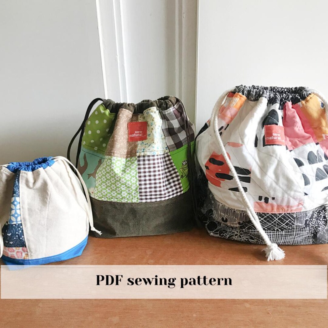 Project Bags Sewing Pattern PDF | Beginner Friendly Drawstring Bags ...
