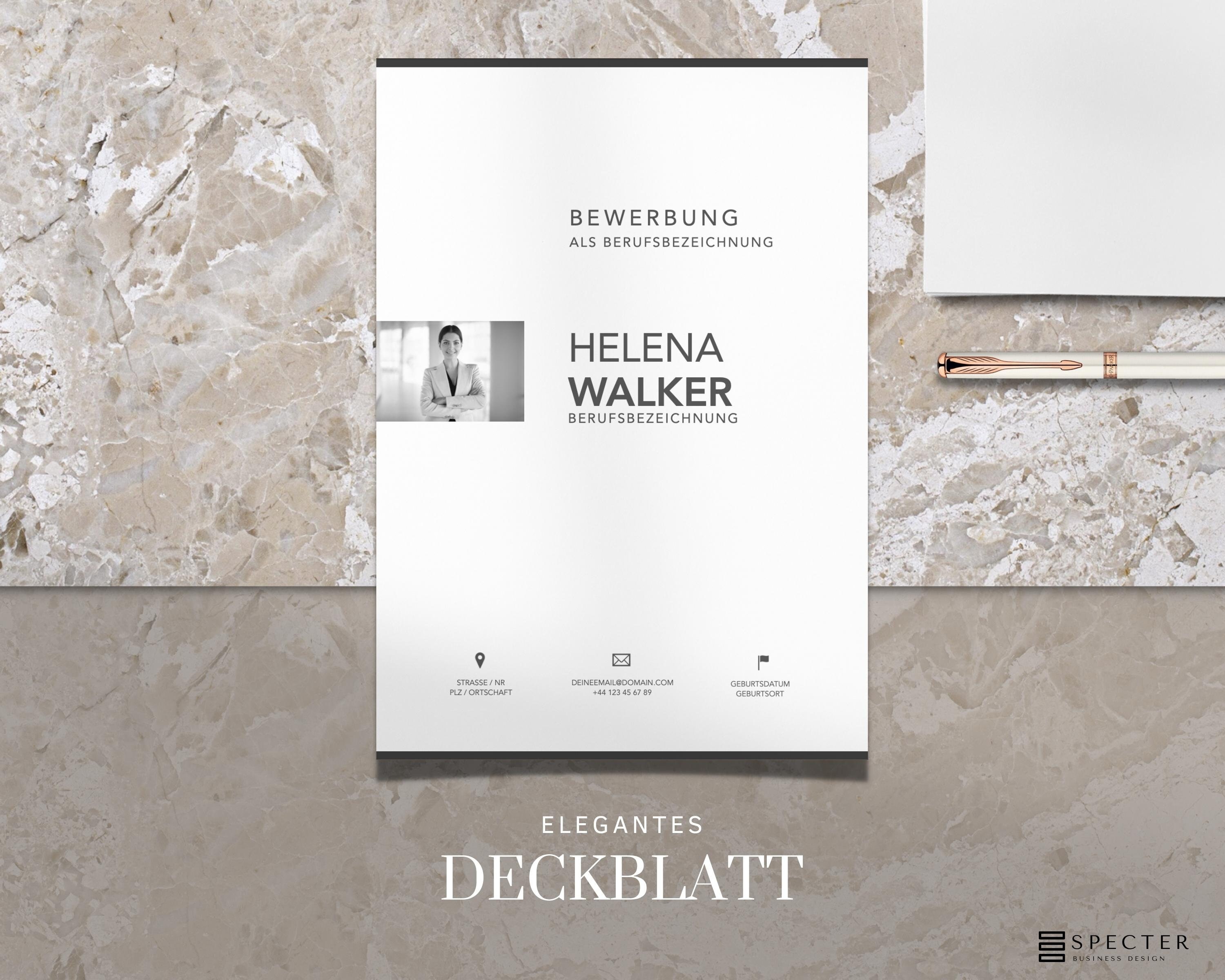 Application Template Package German Template for Word & Mac Apple Pages ...