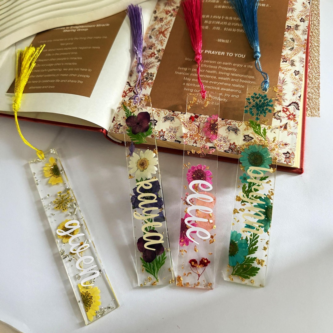 Personalized Name Bookmark, Custom Name Bookmark, Floral Name Bookmark ...
