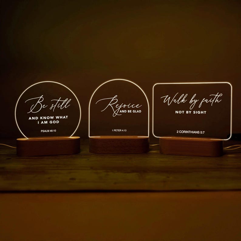 Custom Bible Verse Night Light – Engraved Scripture LED Lamp With ...