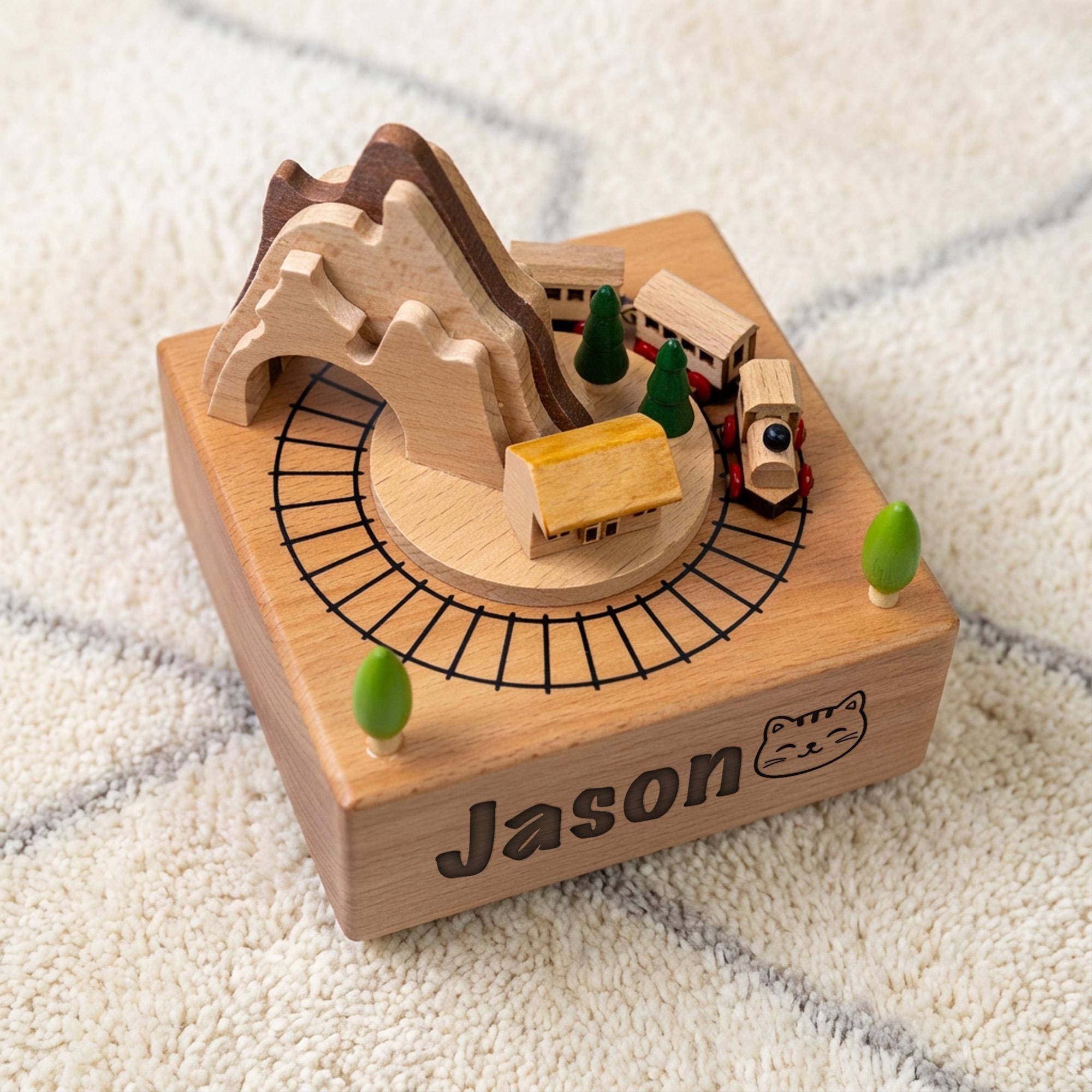 4 Style Personalized Moving Train Music Box, Baby Shower Gift, Custom ...